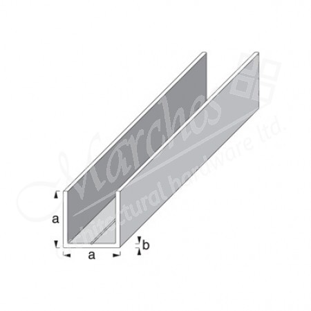 Square 'U' Shape Profile - Raw Aluminium - U Profile - Metal Profiles ...