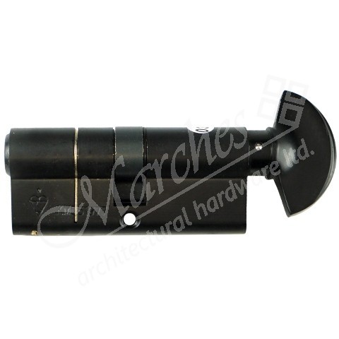6 Pin BS Euro Cylinder & Thumbturn KD - Black - Euro Cylinders with ...
