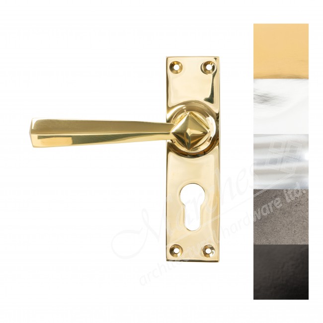 Straight Lever Euro Lock Set - Various Finishes - Door Furniture ...