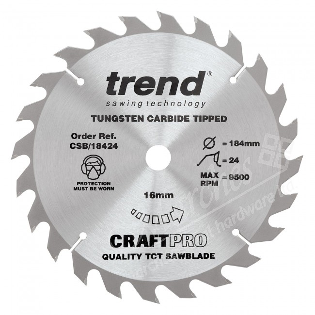 Trend Wood Saw Blade - 16mm Bore - Sawblades & Planer Blades - Trend ...