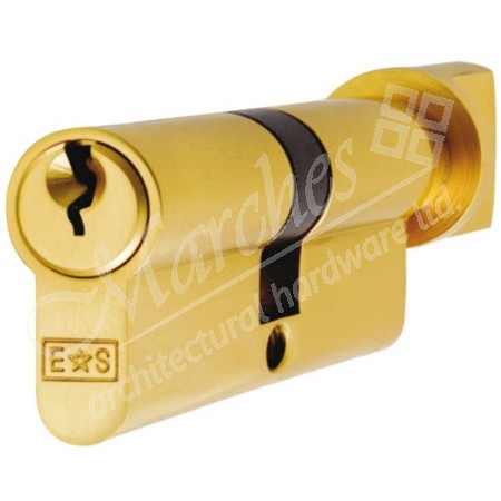 Thumbturn Euro Cylinder Key to Differ - Polished Brass - Euro Cylinders ...