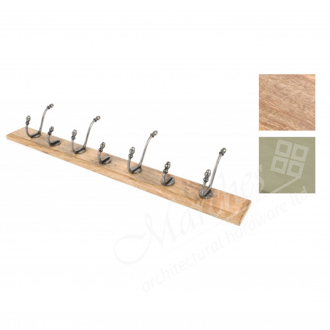 Natural Smooth Hook Racks- Various Finishes & Styles - Hat & Coat Hooks ...