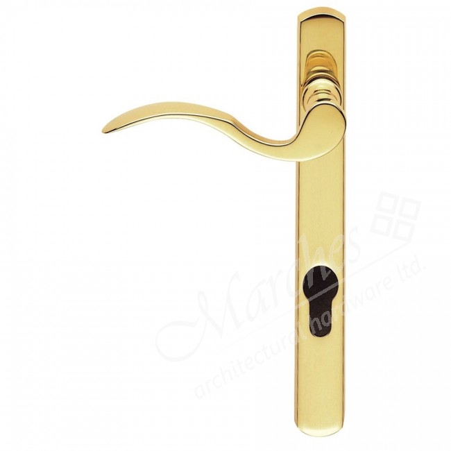 Scroll Euro Espag Handles (92mm Centres) Left Handed - Polished Brass ...