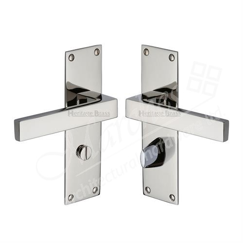 Straight Lever Handle on Backplate - Polished Nickel - Lever Handles on ...