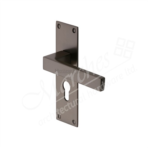 Straight Lever Handle on Backplate - Matt Bronze - Lever Handles on ...