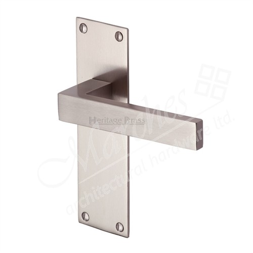Straight Lever Handle on Backplate - Satin Nickel - Lever Handles on ...