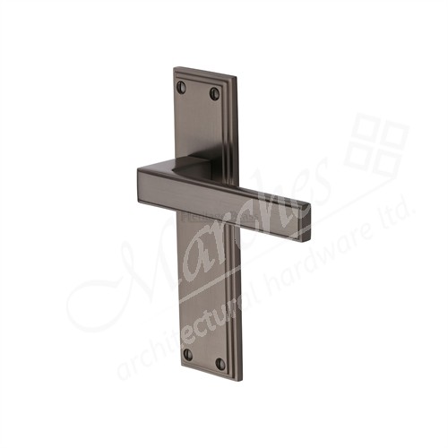 Stepped Art Deco Lever Handle on Backplate - Matt Bronze - Lever ...