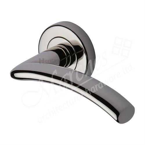 Curved Lever on Rose Handle - Various Finishes - Lever Handles on Rose ...