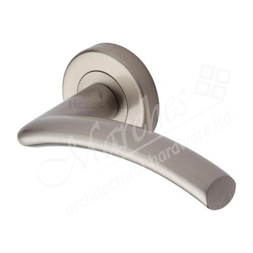 Curved Lever on Rose Handle - Various Finishes - Lever Handles on Rose ...