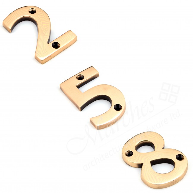Numerals 0 to 9 - Polished Bronze - Numerals & Letters - Door Furniture ...