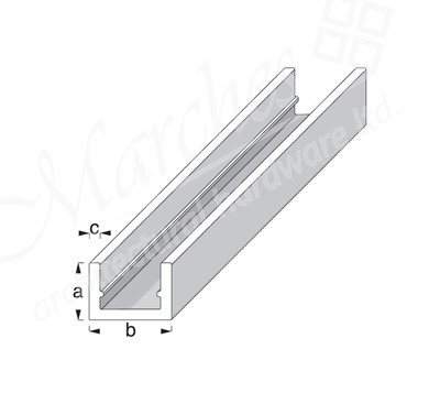 U Profile 1m x 10mm x 19.5mm - Silver Anodised Aluminium - U Profile ...